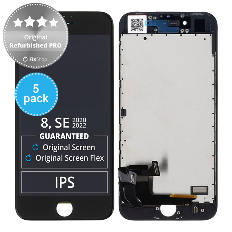 Apple iPhone 8, SE (2020), SE (2022) - Écran LCD + Écran tactile + Cadre (Black) Original ...
